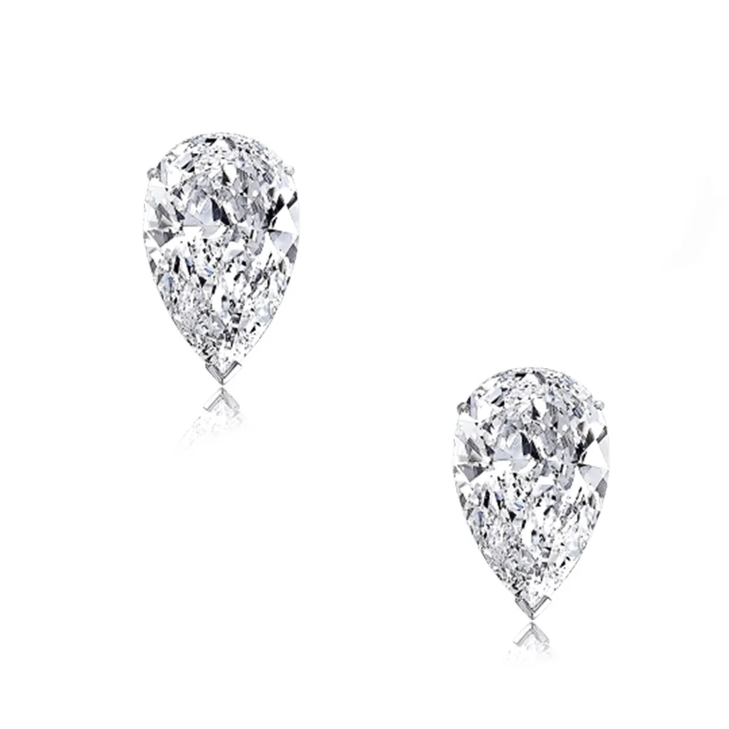 Elegant Pear Shape Diamond Stud Earrings for Sale