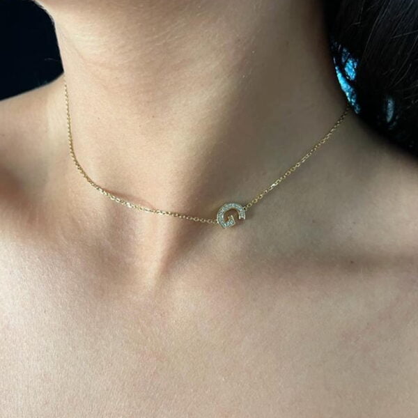 Elegant Diamond Letter Mania Choker - 18K Gold