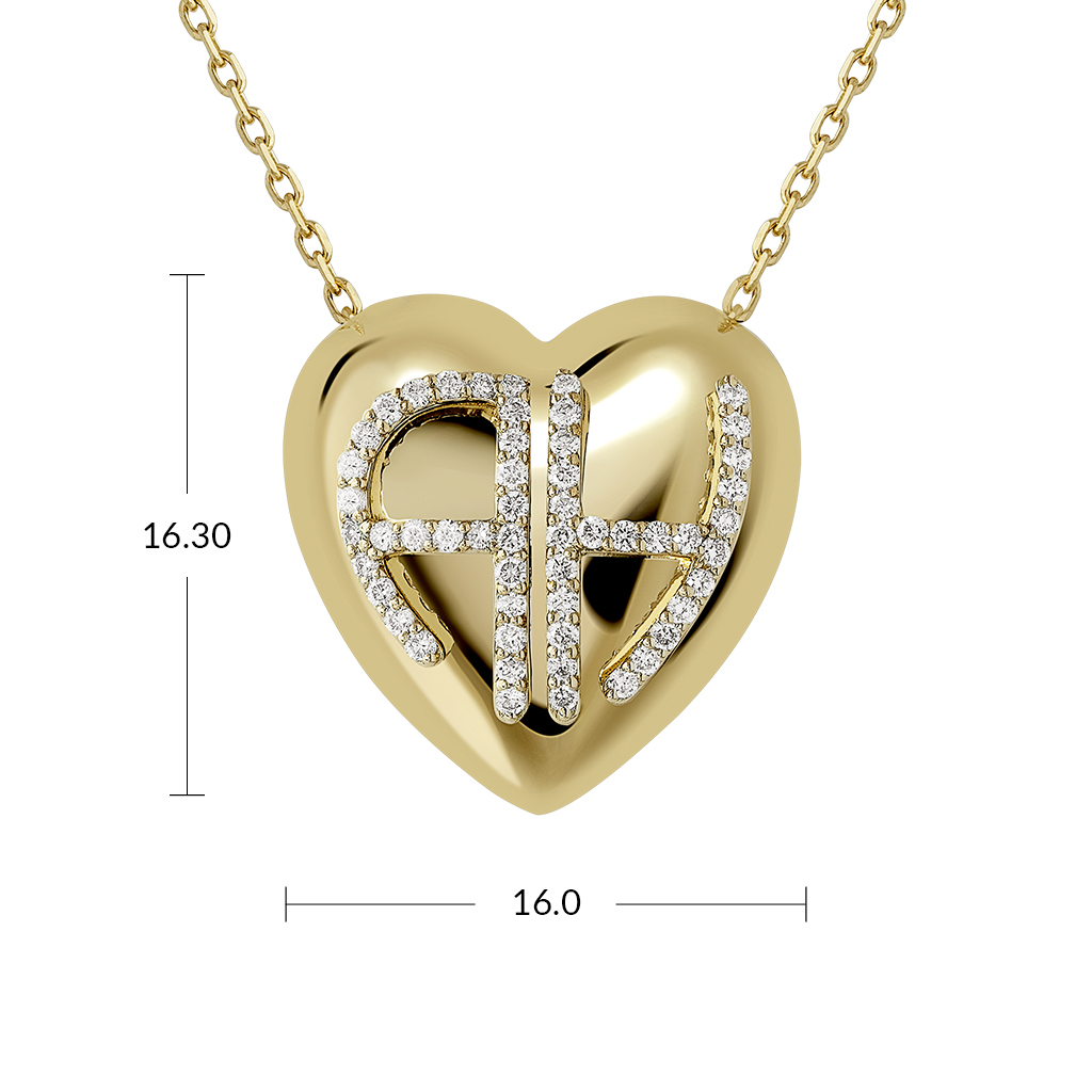 Bubble Amor Necklace - Double Initial In Yellow Gold - Susana Martins